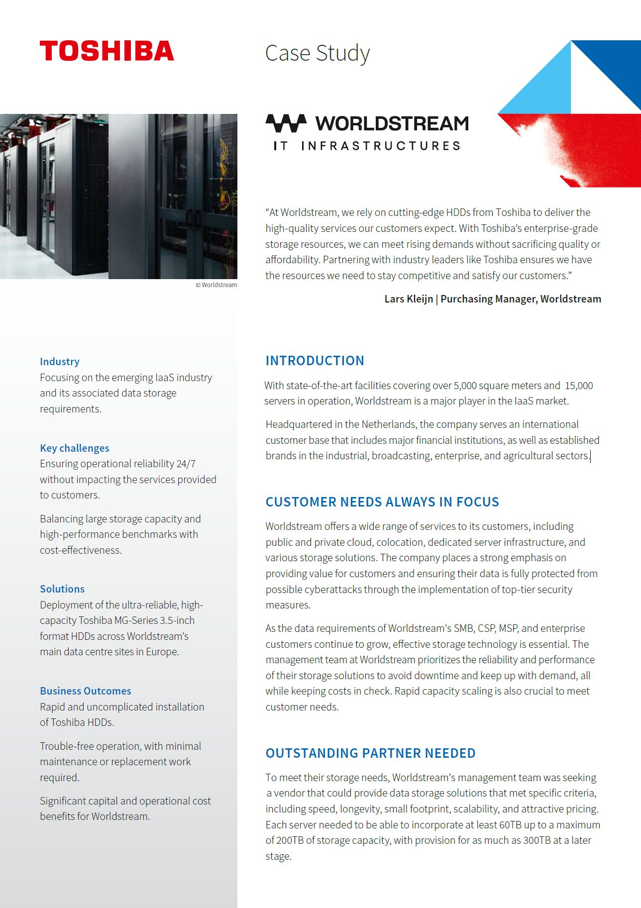 Case Study – Focusing on the emerging IaaS industry – Worldstream ...