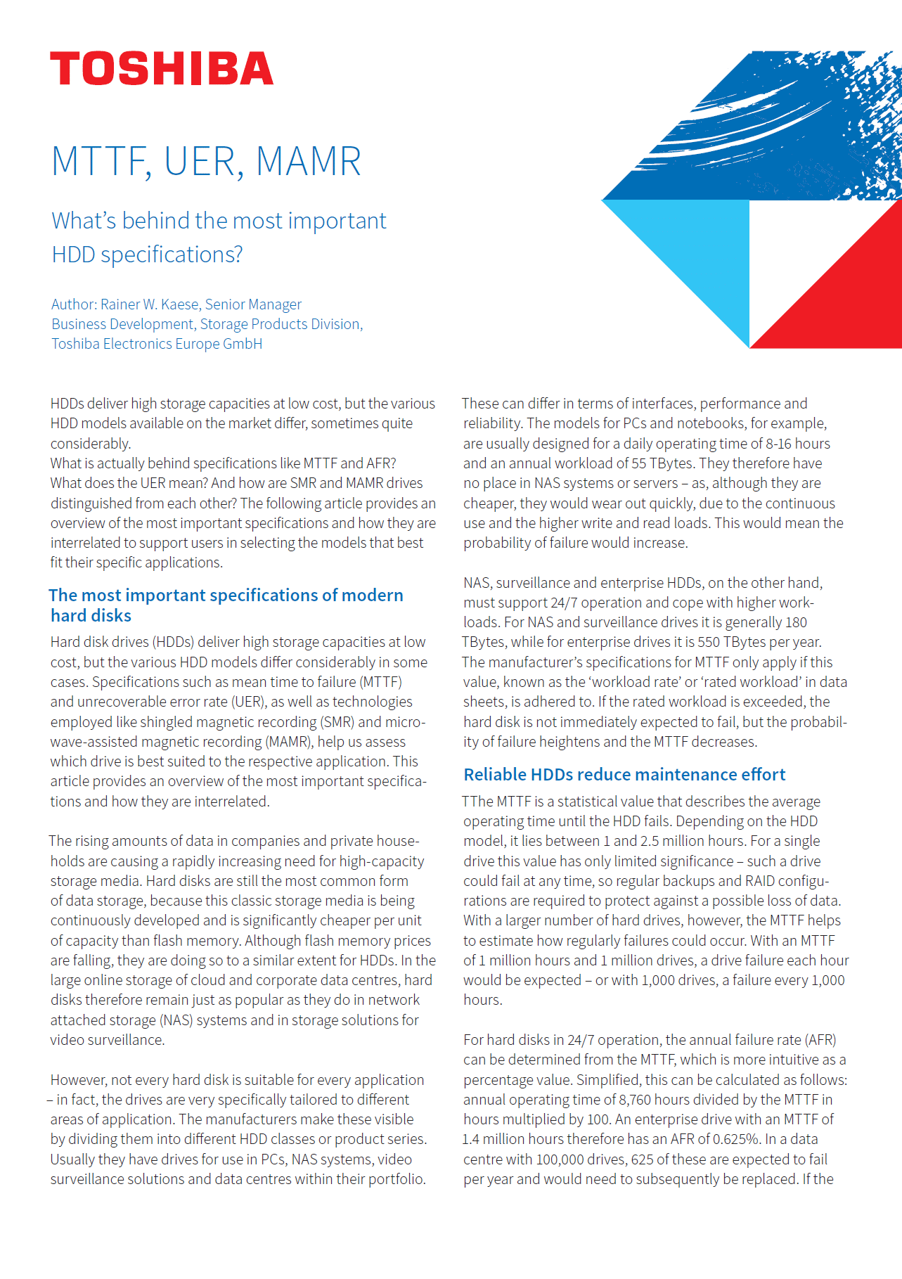 The most important specifications of modern hard disks - EMEA